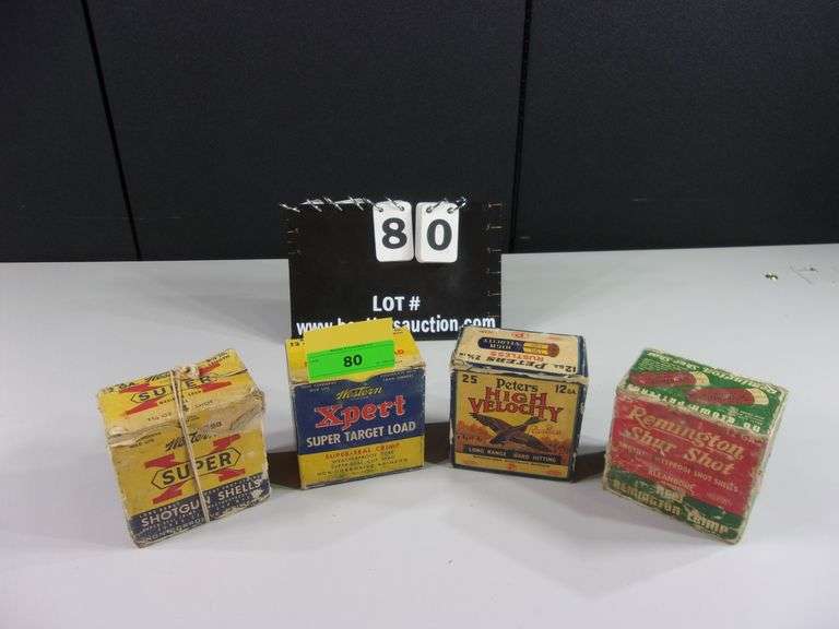LOT: (4) ANTIQUE & VINTAGE SHOTGUN SHELLS & BOXES - WESTERN, REMINGTON ...