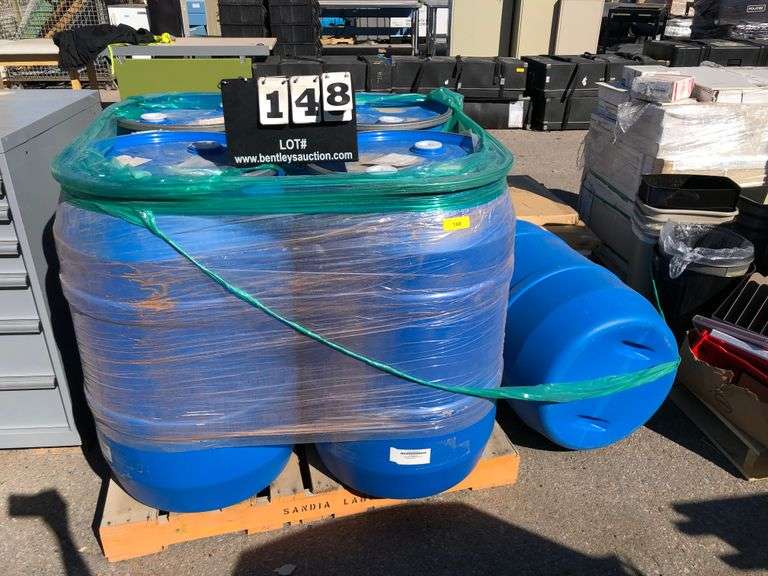 PALLET: 55 GAL. BLUE EMPTY DRUMS - USED, AS IS - Bentley & Associates, LLC