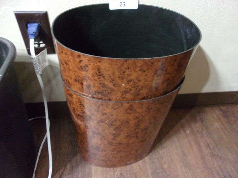 LOT: 2 BROWN PLASTIC OVAL SHAPED TRASH CANS - Bentley & Associates, LLC