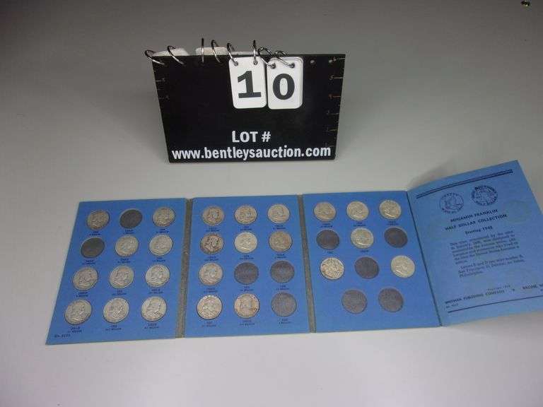 WHITMAN HOLDER - BENJAMIN FRANKLIN HALF DOLLARS - SILVER - 25 COINS ...