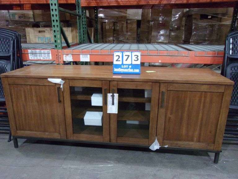 ALIX 72" MULTI-USE MEDIA CONSOLE - LIGHT BROWN, 72" X 20" X 28 ...