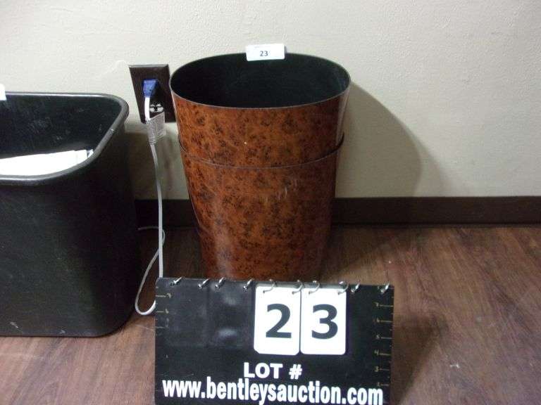 LOT: 2 BROWN PLASTIC OVAL SHAPED TRASH CANS - Bentley & Associates, LLC