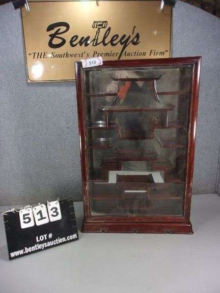 WOODEN CHINESE DISPLAY TABLE TOP CABINET - Bentley & Associates, LLC