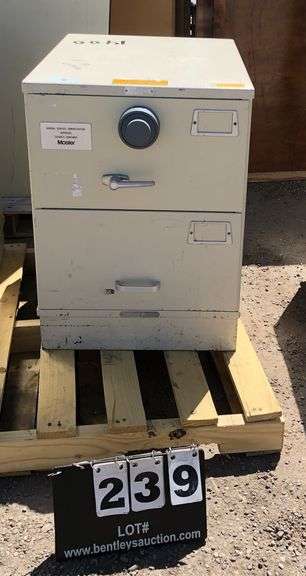 MOSLER 2-DRAWER CASTERED FILE CABINET SAFE - 21 X 31 X 28 - USED, AS IS ...