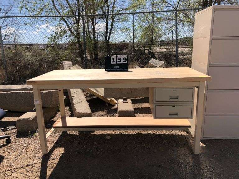 2 DRAWER WORKBENCH - 72 X 30 X 33 - USED, AS IS - Bentley & Associates, LLC