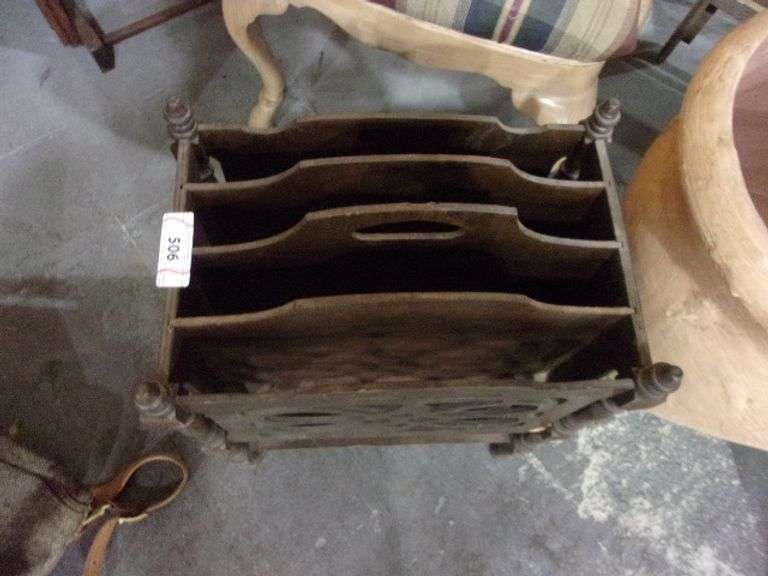 ANTIQUE WOODEN MAGAZINE RACK - Bentley & Associates, LLC