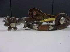 CARL HALL BOTTLE OPENER SPURS W/ HEART SILVER & COPPER ACCENTS ...