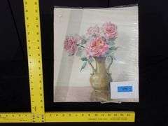 PINK ROSES IN BRASS VASE - Bentley & Associates, LLC