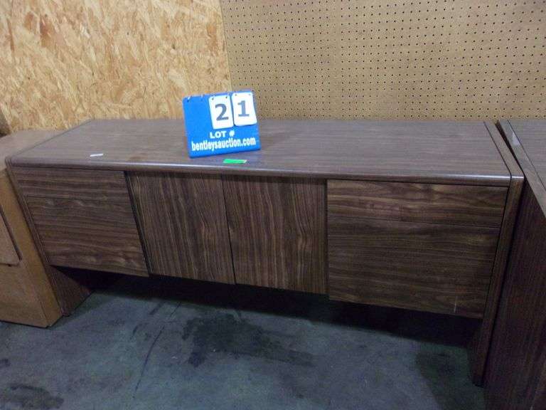 WOODEN OFFICE DRAWER & CABINET SET - BROWN - 4-DRAWERS, 1- 2-DOOR ...