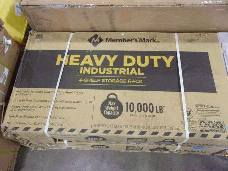 MEMBER'S MARK HEAVY DUTY INDUSTRIAL 4 SHELF STORAGE RACK - Bentley ...