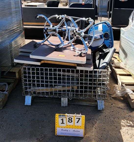 LOT: TABLE TOPS, 2 CASTERED CHAIRS - Bentley & Associates, LLC