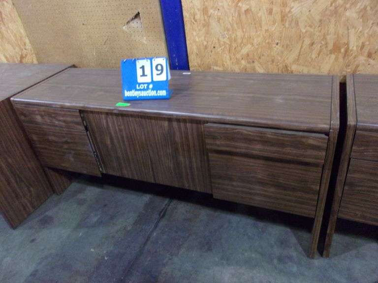 WOODEN OFFICE DRAWER & CABINET SET - BROWN - 4-DRAWERS, 1- 2-DOOR ...