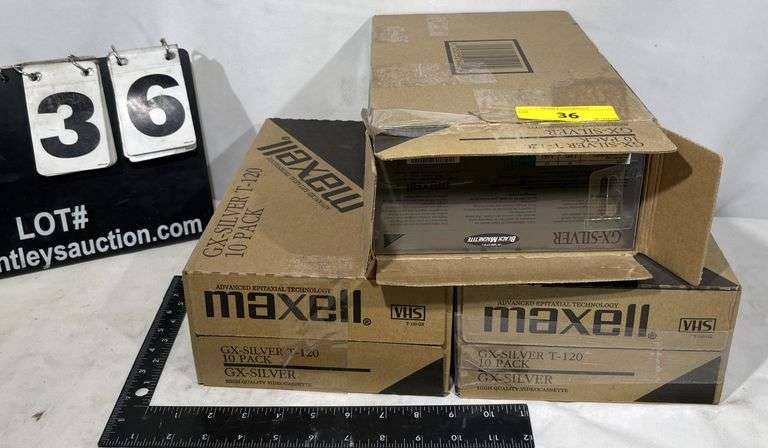 MAXWELL GX-SILVER T-120 10 PACK VHS TAPES (3X MONEY) - Bentley ...