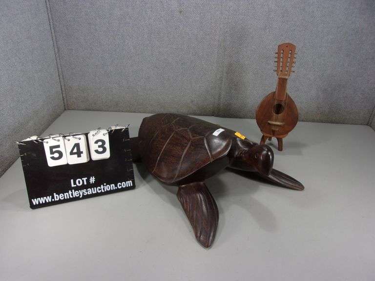 DARK BROWN (HEAVY) WOODEN SEA TURTLE & WOODEN BANJO W/ STAND - Bentley ...