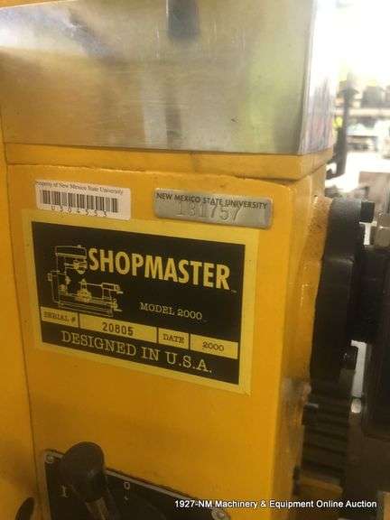SHOPMASTER 2000 LATHE MILL - Bentley & Associates, LLC
