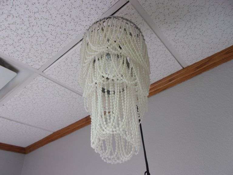 PEARL COLORED BEADED CEILING LIGHT FIXTURE - Bentley & Associates, LLC