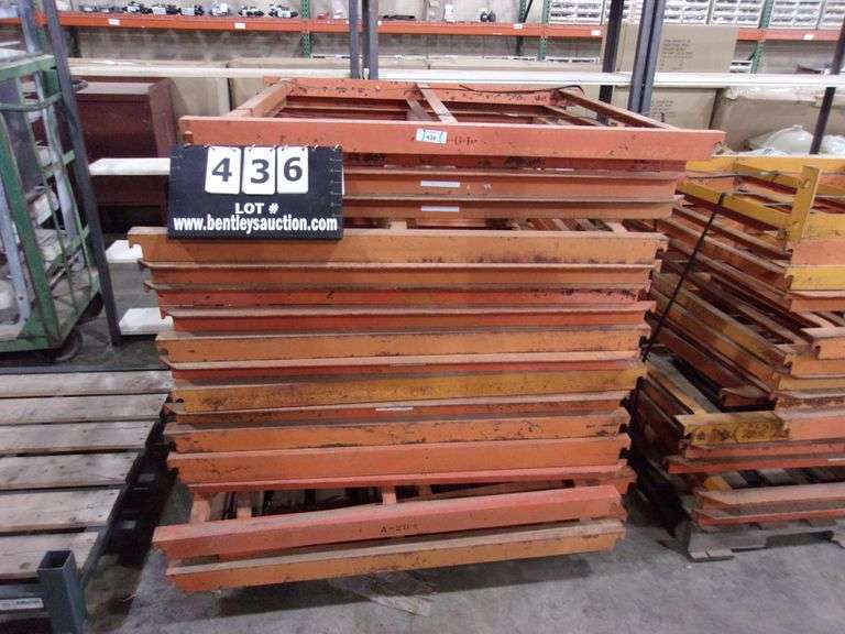 PALLET: ORANGE METAL PARTS OF PALLET RACK SHELVING - Bentley ...