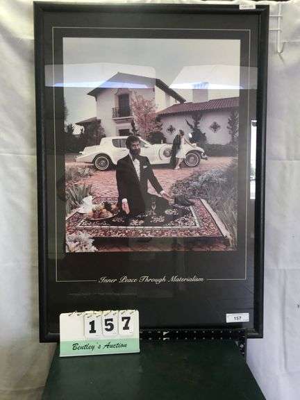 " INNER PEACE THROUGH MATERIALISM" POSTER IN FRAME - 26" W X 38" H ...