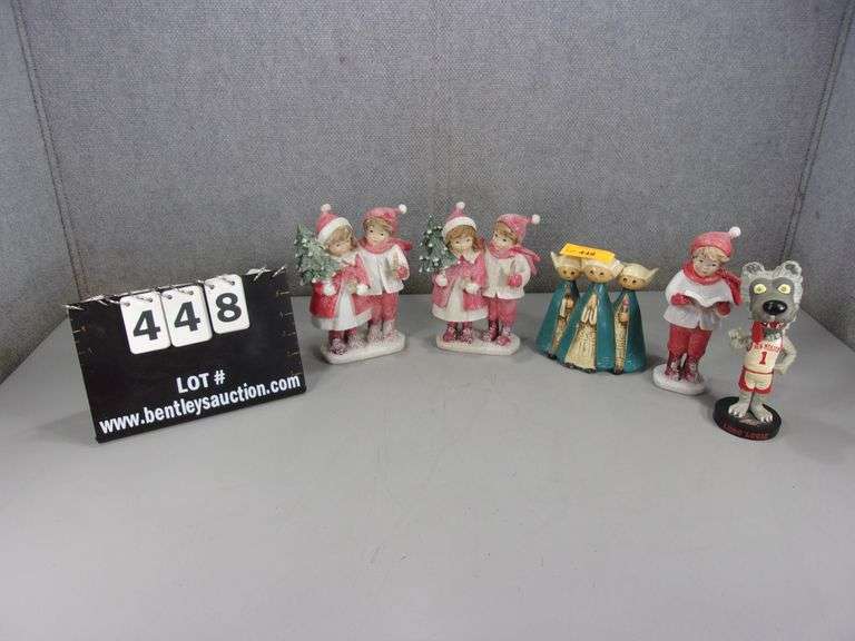 CERAMIC CHRISTMAS CHOIR FIGURINES, CERAMIC SINGING NUNS FIGURINE, LOBO ...