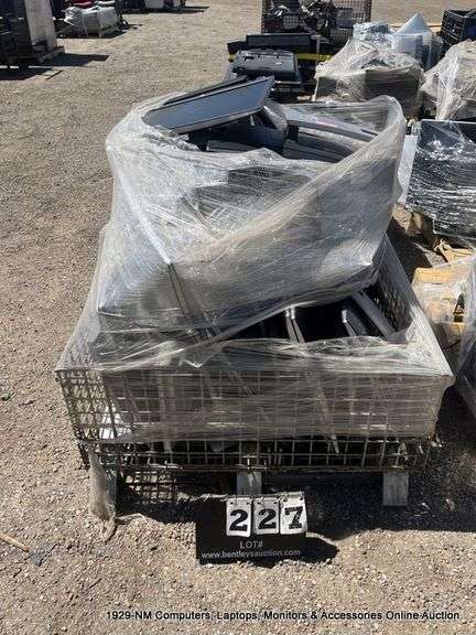 METAL CRATE FULL OF DESKTOP SCREEN MONITORS WITH SOME STANDS - Bentley ...