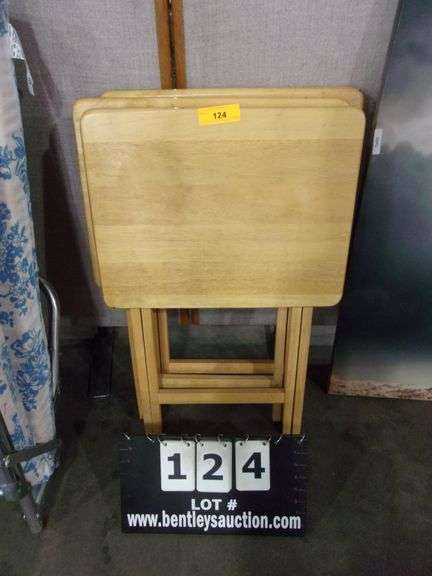 3: LIGHT BROWN, WOODEN FOLDABLE TRAY TABLE **3 X MONEY** - Bentley ...