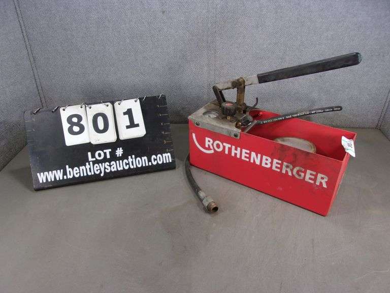ROTHENBERGER TP25 PRESSURE TESTING PUMP - Bentley & Associates, LLC