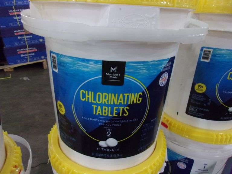 LOT OF 2: MEMBER'S MARK 40 LB. CHLORINATING TABLETS - 3" TABLETS ...