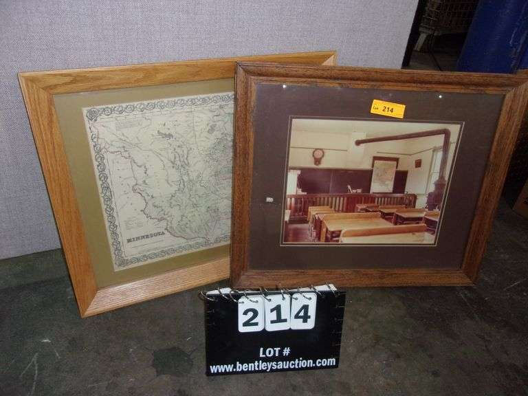 LOT: CLASSROOM FRAMED PHOTO, MINNESOTA FRAMED MAP - Bentley ...