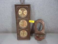 LOT: 2 WALL MOUNTABLE, THERMOMETER, BAROMETER, HUMIDITY GUAGUES, AND ...