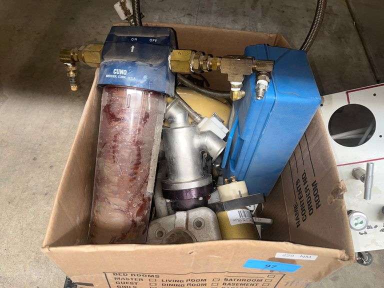 BOX: MISC METAL, FILTER, SMALL TOOLBOX - Bentley & Associates, LLC