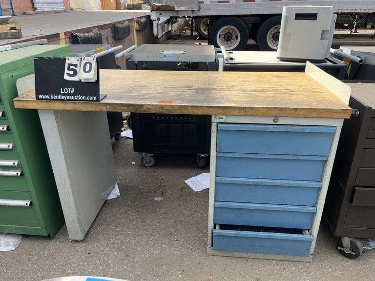 LISTA 5 DRAWER BUTCHER BLOCK WORKBENCH - Bentley & Associates, LLC