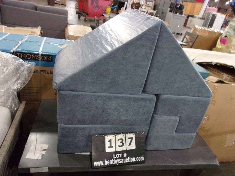 NAVY, BLUE RECTANGLE TRIANGLE SHAPED KID'S COUCH - Bentley & Associates ...