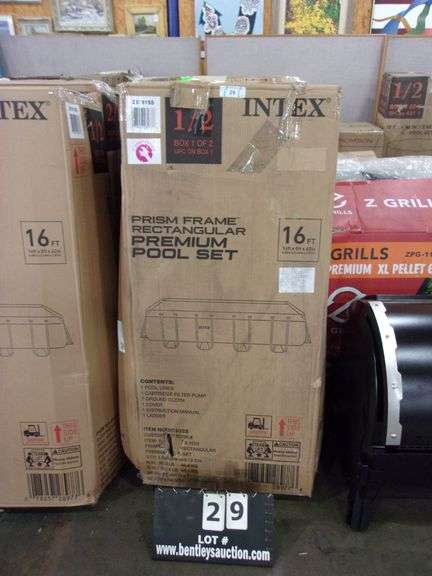 INTEX PREMIUM POOL SET, 16' X 8' X 42" **COMPLETE SET - BOTH BOXES ...