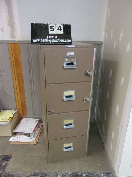 VICTOR FIREMASTER LX, BROWN 4 DRAWER FILE SAFE W/ 2 LOCKING DRAWERS ...