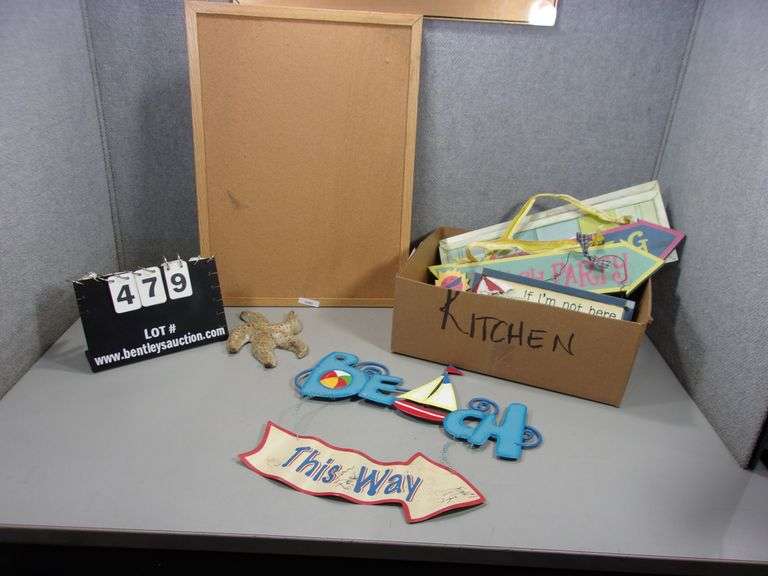 LOT: CORK BOARD & BEACH SIGNS - Bentley & Associates, LLC