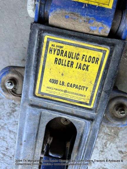 HOLLYWOOD HYDRAULIC FLOOR JACK, ROLLS, 4000LB. CAPACITY - Bentley ...