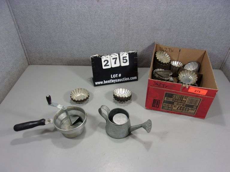 BOX: METAL SIFTER, SHAKER, COOKIE CUTTERS, MUFFIN CUPS - Bentley ...