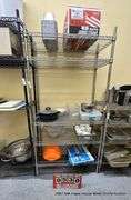 SILVER METAL 5 SHELF RACK - Bentley & Associates, LLC