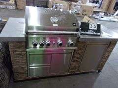 MEMBERS MARK 4-BURNER, RUSTIC LEDGE STACKED STONE PROPANE GAS ISLAND ...