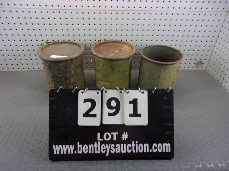 ROUND MILITARY STORAGE CANISTERS - MS24347-42 - SMALL CANISTERS & 1 ...