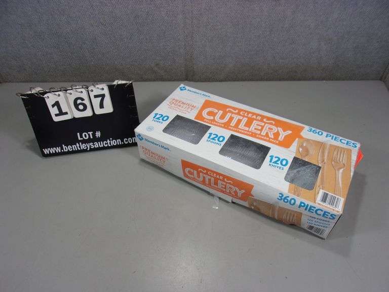 MEMBERS MARK PLASTIC CUTLERY- 120 FORKS, 120 SPOONS, 120 KNIVES ...