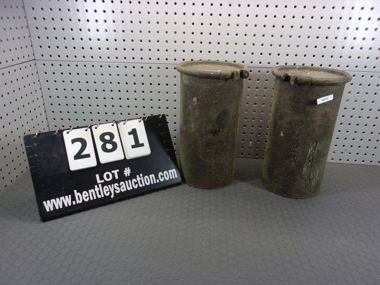 ROUND MILITARY STORAGE CANISTERS - MS24347-42 - TALL CANISTERS (2X ...