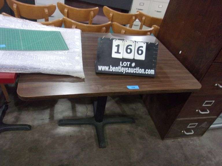 METAL FOOTED COMPRESSED WOOD TOP TABLE - Bentley & Associates, LLC