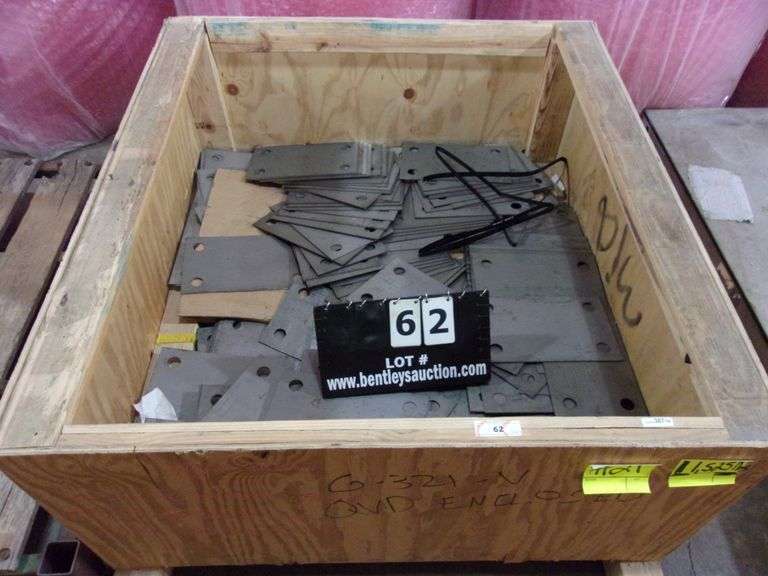 WOODEN CRATE W/ GREY METAL STEEL BRACKETS, APPROX 1,525 LBS - Bentley ...