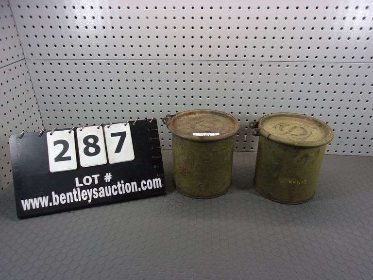 ROUND MILITARY STORAGE CANISTERS - MS24347-42 - SMALL CANISTERS (2X ...