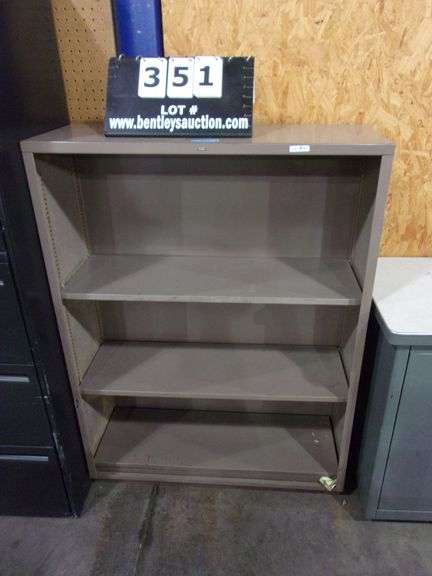 HON BROWN METAL (3 SHELF) SHELVING UNIT - Bentley & Associates, LLC