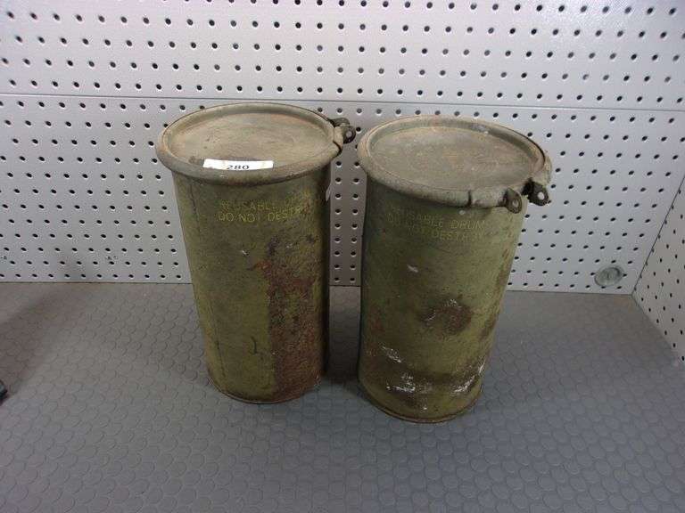 ROUND MILITARY STORAGE CANISTERS - MS24347-42 - TALL CANISTERS (2X ...