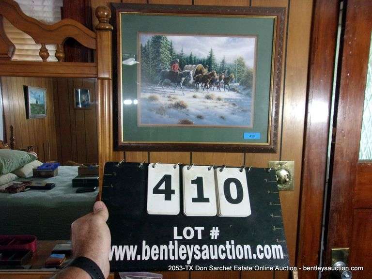 JACK TERRY FRAMED PRINT COWBOY & CHUCK WAGON - Bentley & Associates, LLC