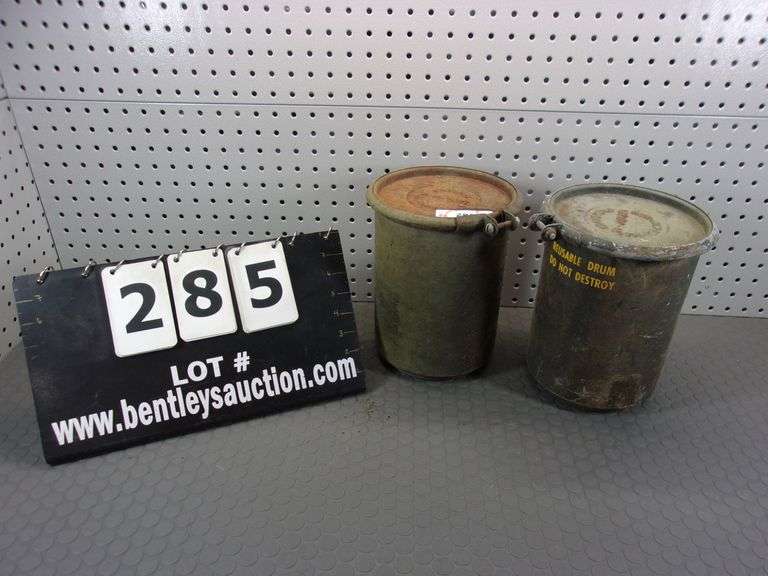 ROUND MILITARY STORAGE CANISTERS - MS24347-42 - MEDIUM CANISTERS (2X ...