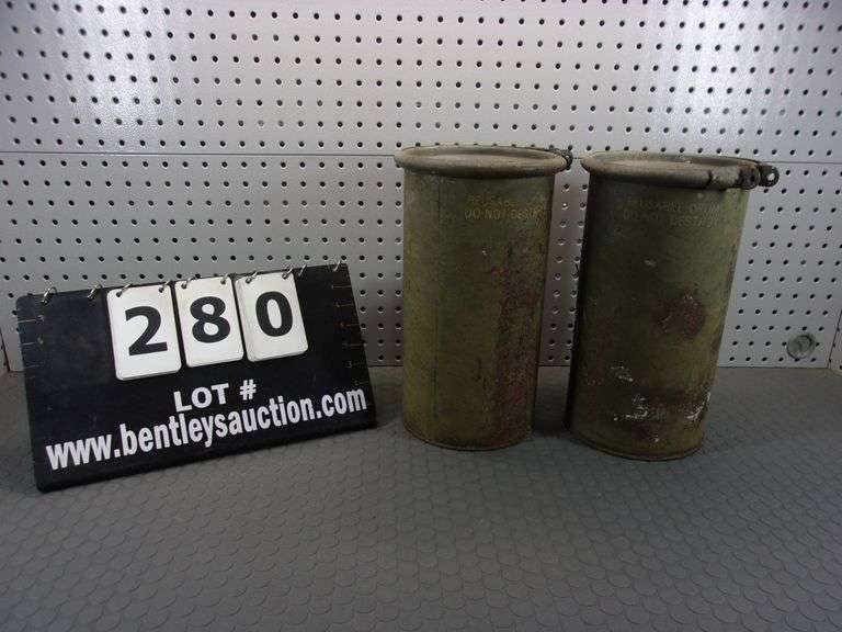 ROUND MILITARY STORAGE CANISTERS - MS24347-42 - TALL CANISTERS (2X ...